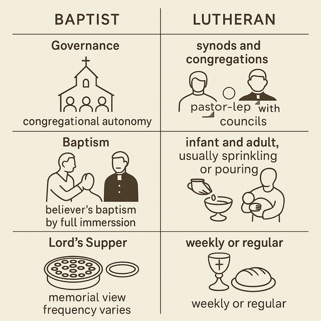 Baptist vs Lutheran – Beliefs, Differences, and Comparison Chart