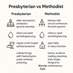 Presbyterian vs Methodist – Beliefs, Differences, and Comparison Chart