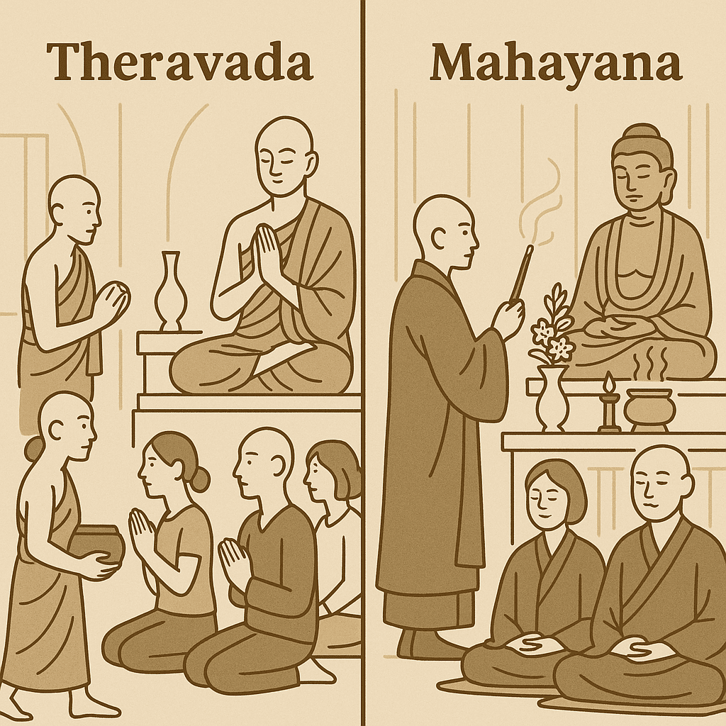 Theravada vs Mahayana – Differences, Beliefs, and Comparison Chart